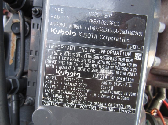 Eastern Triangle Enterprises LLC E-Store. 2008 Kubota V2203 Power Unit ...